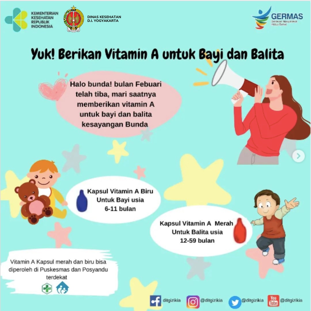 Bulan Februari, Bulan Pemberian Vitamin A untuk Bayi dan Balita